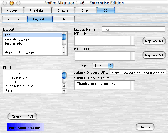 .com Solutions Inc. - FmPro Migrator Graphical Interface - CGI-Layouts ... .com Solutions Inc. - FmPro Migrator Graphical Interface - CGI-Layouts ...